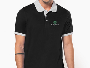 Embroidered Rocky Linux t-shirt, polo shirt and sweatshirt - HELLOTUX